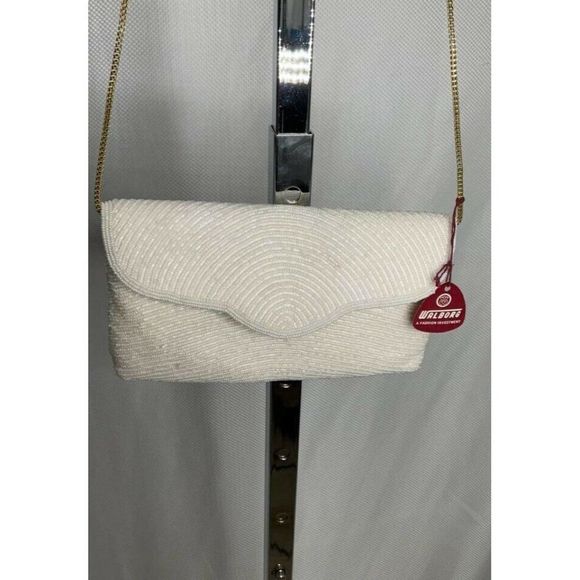 Walborg | Bags | Vintage Walborg Beaded Flapper Ivory Purse Gold ...